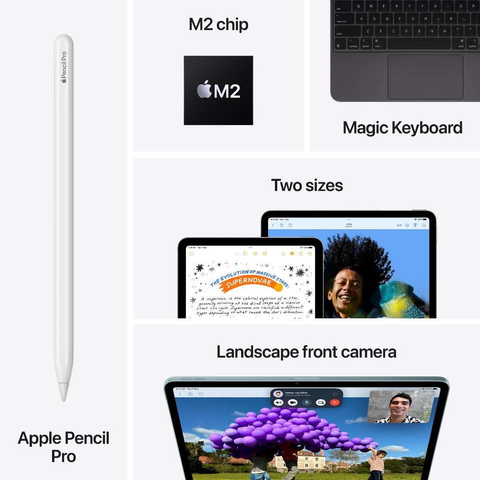 Apple 2024 iPad Air (M2) 256 GB ROM 11 inch with Wi-Fi Only Apple M2 ...