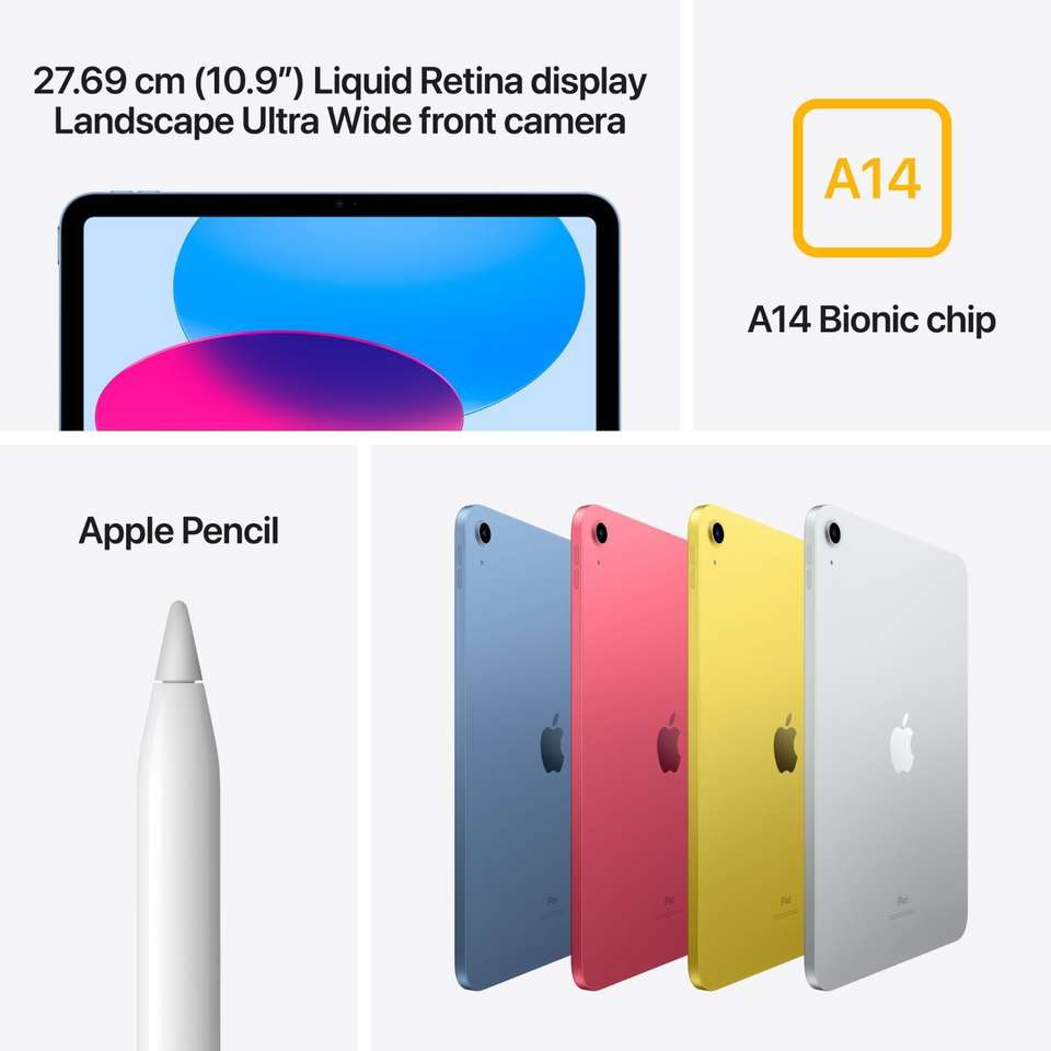 Apple iPad (10th Gen) 64 GB ROM 10.9 inch with Wi-Fi+5G A14 Bionic Chip ...