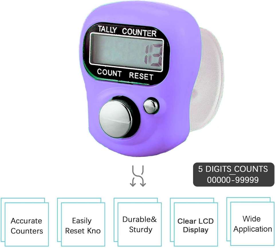 MultiFct Pack of 5 Finger Tally Counter with Reset Button | Naam Jap ...