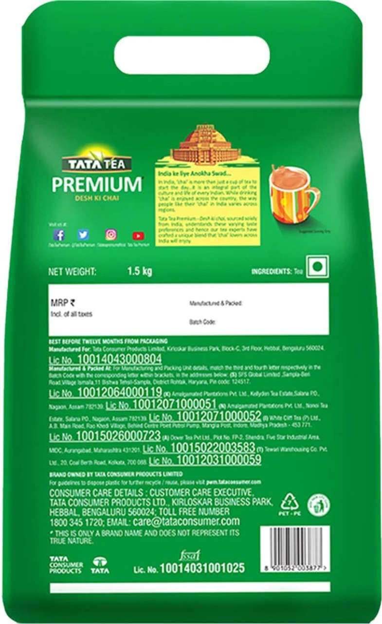 Tata Tea Premium desh ki chai Tea Pouch Price in India - Buy Tata Tea ...