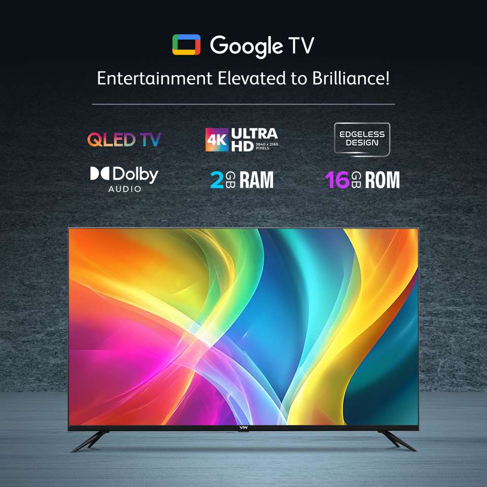 VW Pro Series 109 cm (43 inch) QLED Ultra HD (4K) Smart Google TV 2025 ...