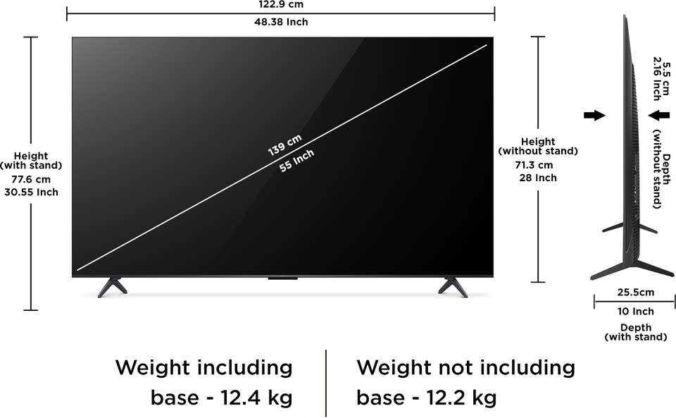 TCL 55Q6CS 139 cm (55 inch) Ultra HD (4K) Mini LED Smart Google TV with ...