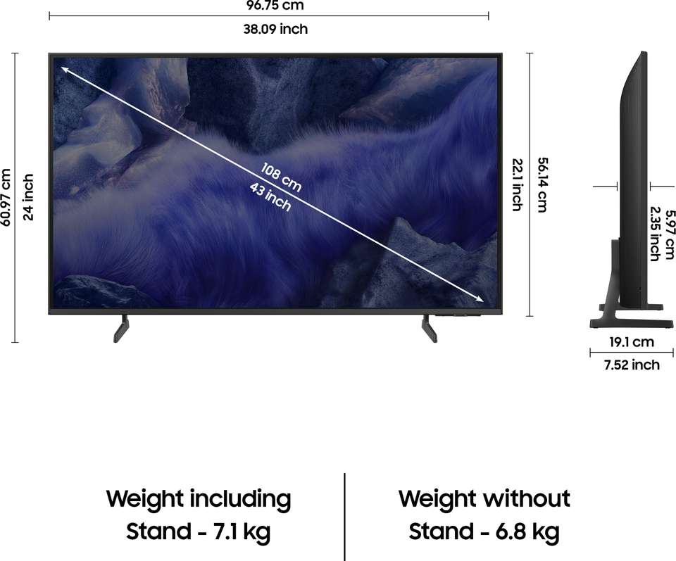Samsung 108 cm (43 inch) QLED Ultra HD (4K) Smart Tizen TV with Vision ...