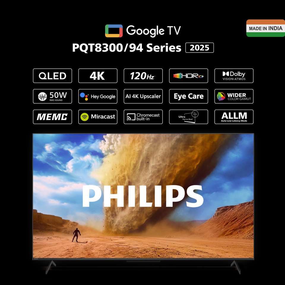 PHILIPS 164 cm (65 inch) QLED Ultra HD (4K) Smart Google TV with Dolby ...