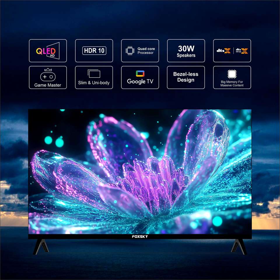 Foxsky 109 cm (43 inch) QLED Ultra HD (4K) Smart Google TV with Dolby ...
