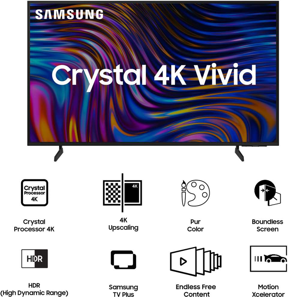 Samsung Crystal 4K Vivid 125 cm (50 inch) Ultra HD (4K) LED Smart Tizen ...