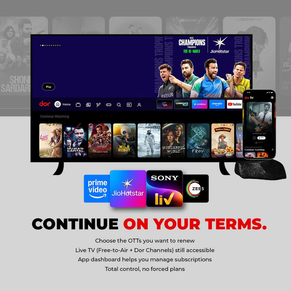 Dor 109 cm (43 inch) QLED Ultra HD (4K) Smart Dor OS TV with 24+ OTT ...
