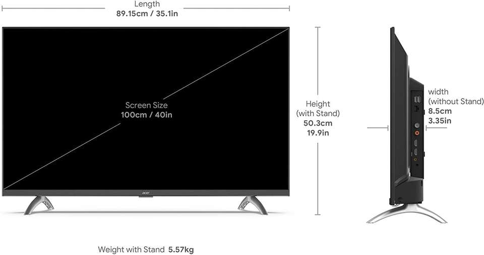Acer Advanced I Series 102 cm (40 inch) Full HD LED Smart Google TV ...