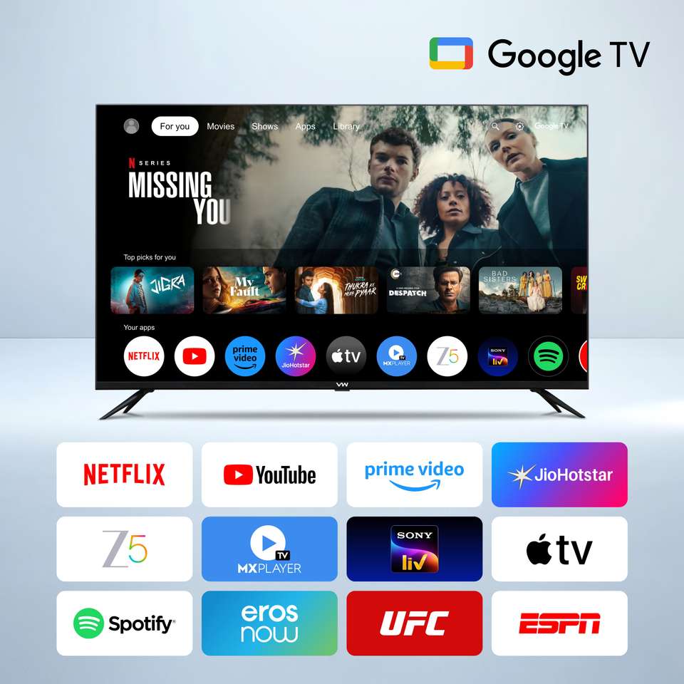VW Pro Series 109 cm (43 inch) QLED Ultra HD (4K) Smart Google TV 2025 ...