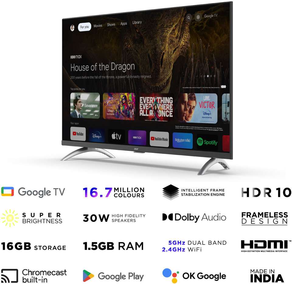 Acer Advanced I Series 102 cm (40 inch) Full HD LED Smart Google TV ...