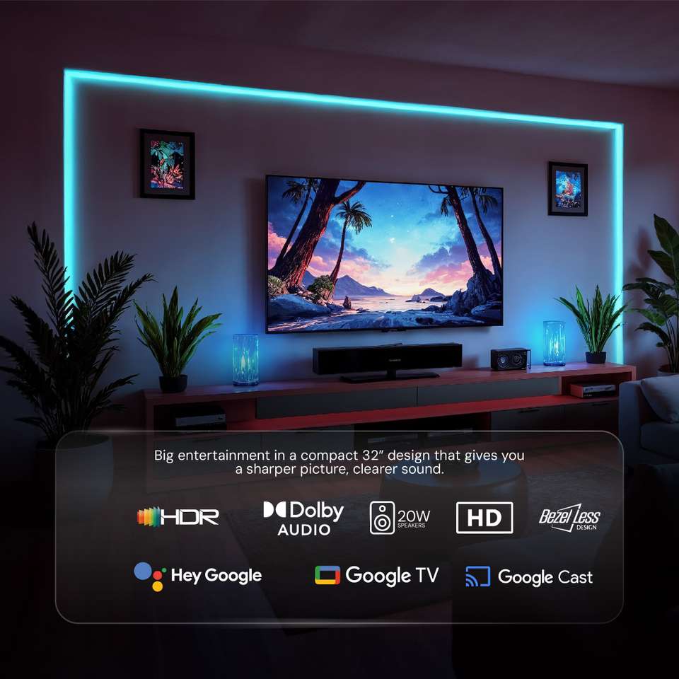 VZY by DishTV 80 cm (32 inch) Full HD LED Smart Google TV with ...