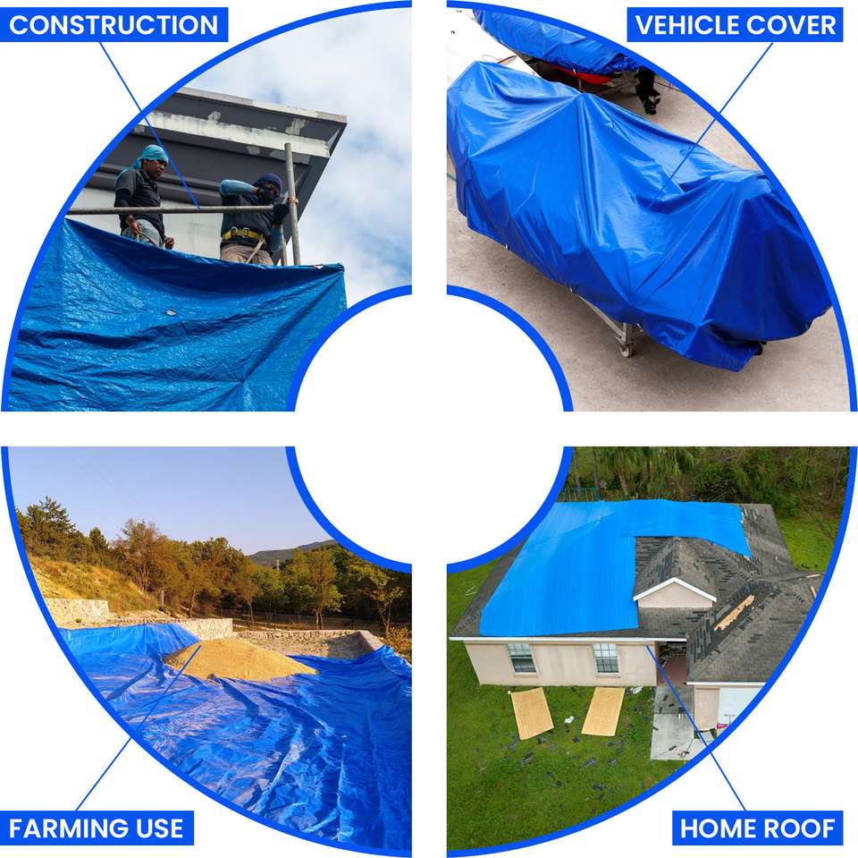 Rainpro 12x12 ft 180 GSM Plastic Tarpaulin Heavy Duty Tirpal for Farm ...