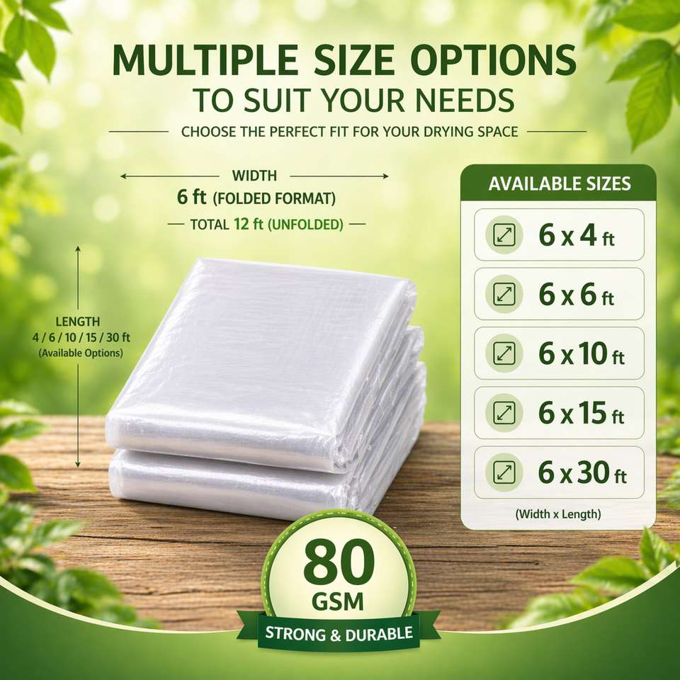SERVEECO Transparent Plastic Sheet 6x4 ft | 80 GSM Waterproof ...