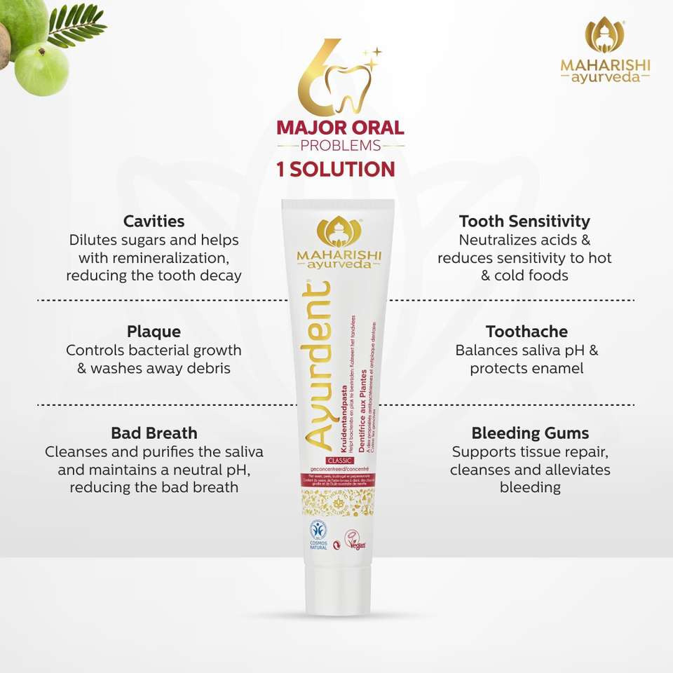 MAHARISHI ayurveda Ayurdent Classic Toothpaste, For Toothache, Bleeding ...