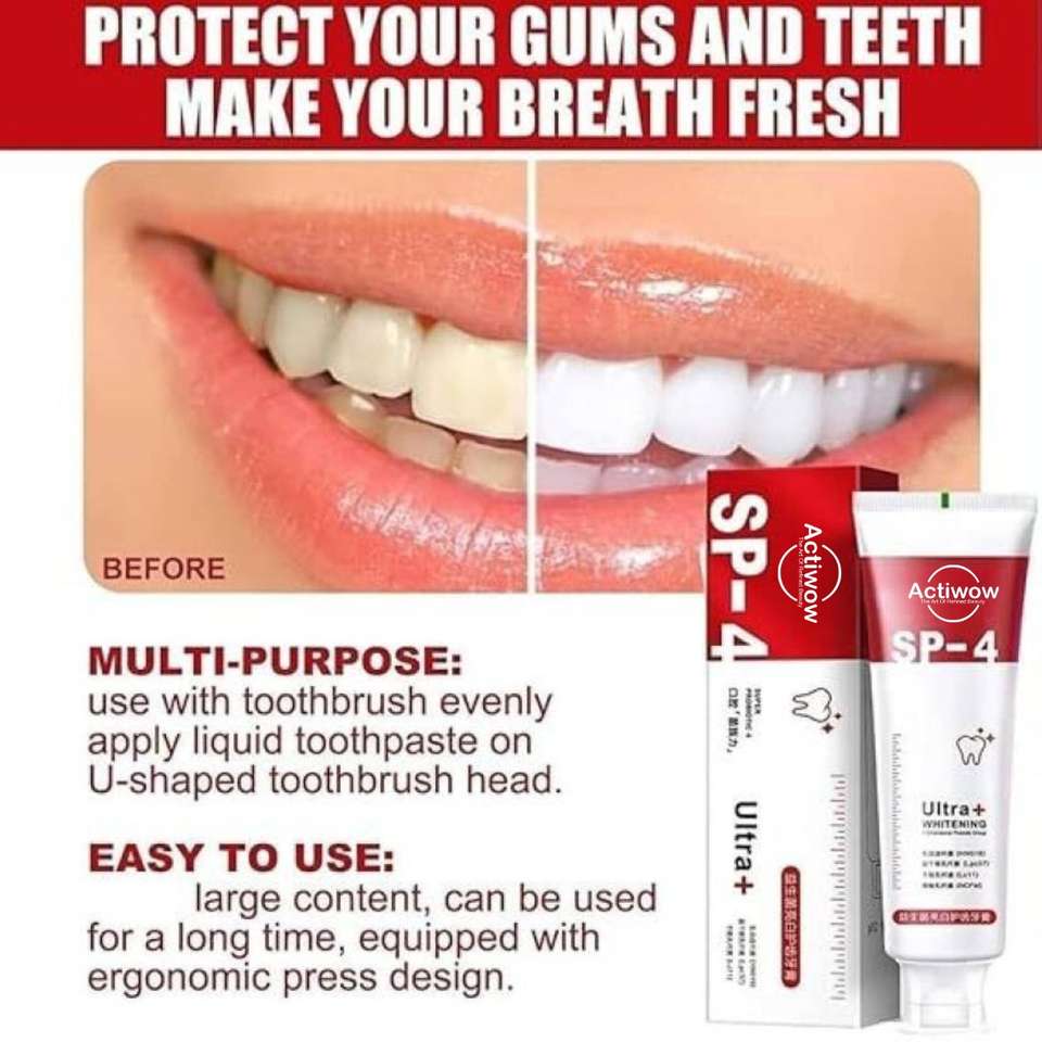 ACTIWOW SP4 Extra Whitening Charcoal Toothpaste for Stains & Freshness ...