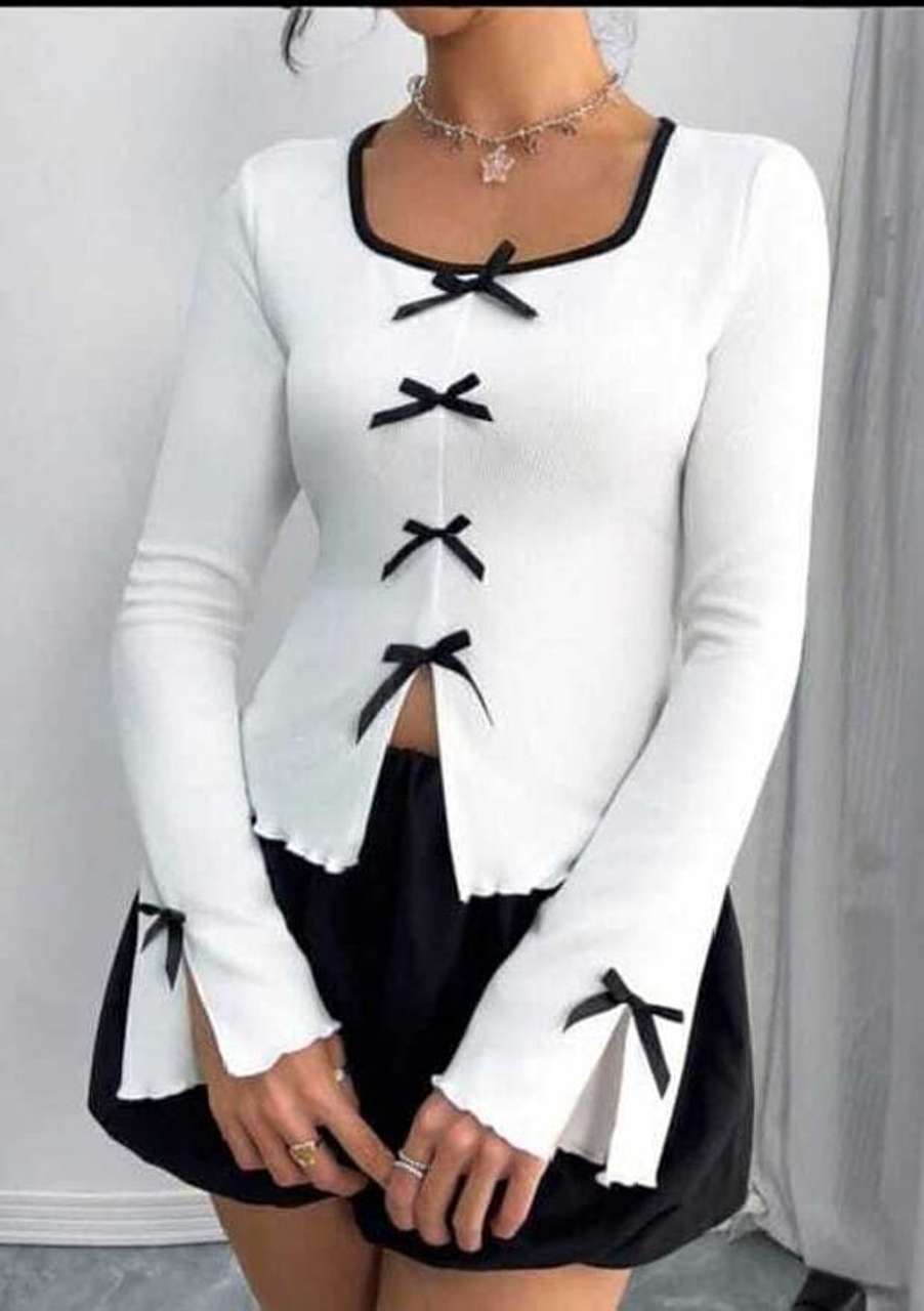 SWEATYFASHION Casual Self Design Women White Top - Buy SWEATYFASHION ...
