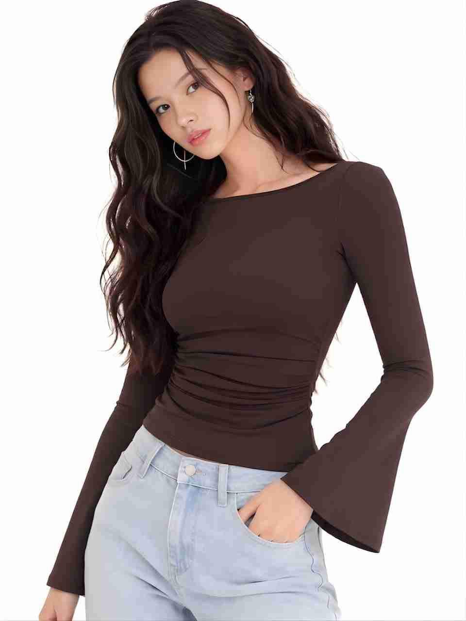 HappyBestie Casual Solid Women Brown Top - Buy HappyBestie Casual Solid ...