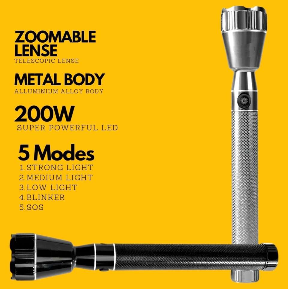 Sagaft X379 (LED ZOOMABLE TORCH) 200W Super Bright Torch Price in India ...