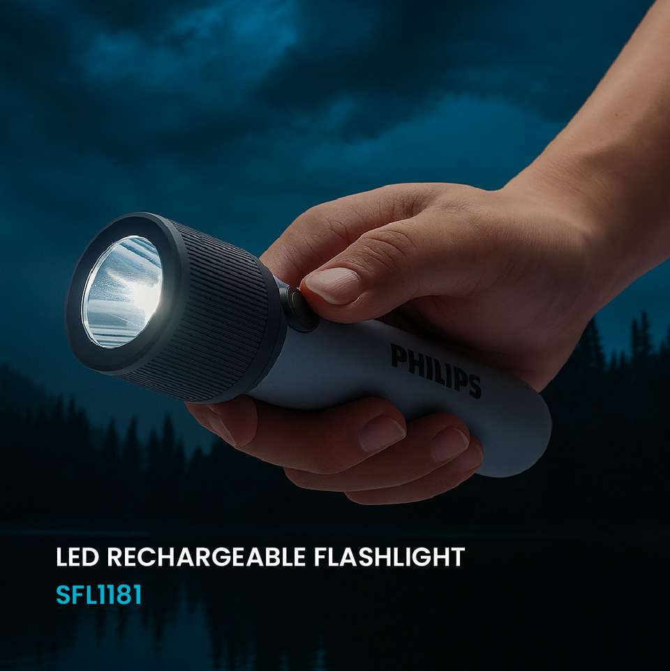 PHILIPS 3 Mode Flashlight, 2000mAh Li-ion Battery, 400 lm, IP44, Type-C ...