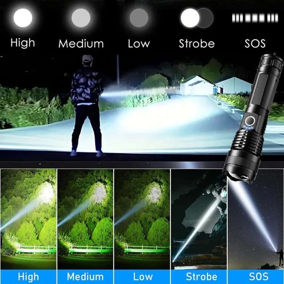 Dazzel Flex Powerful Torch Bright Flash Light, Waterproof Tactical Long ...