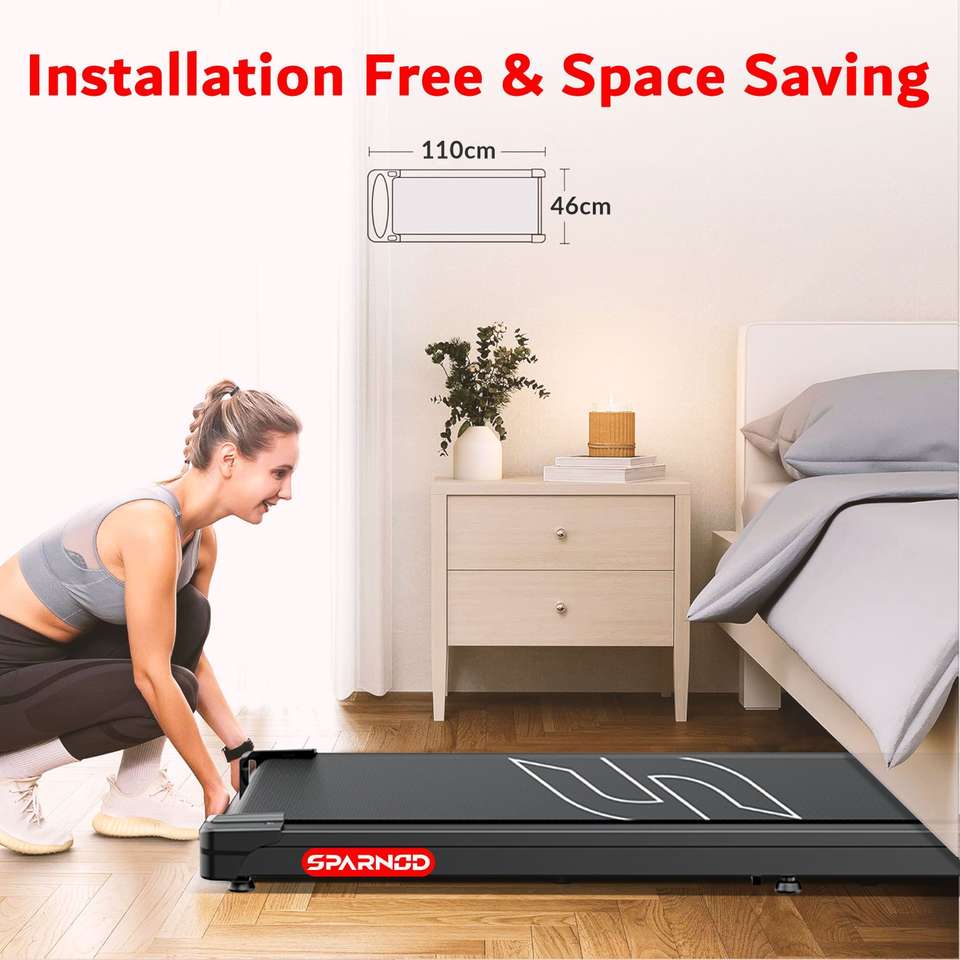 Sparnod Fitness STH-3002 Walking Pad for Home Use, LED Display, Remote ...