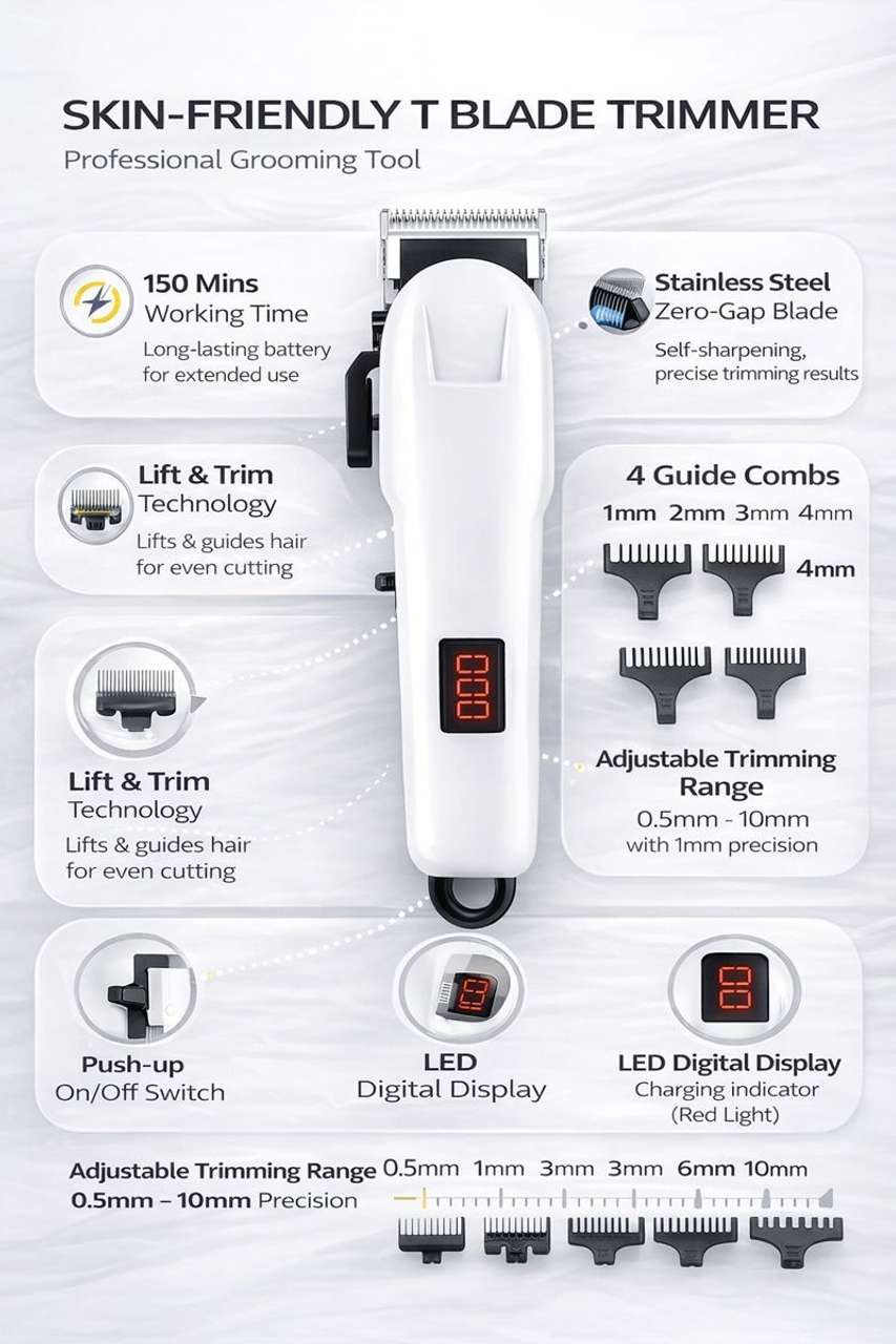 Sagaft X890 High Precision Beard Trimmer | Professional Hair Cutting ...