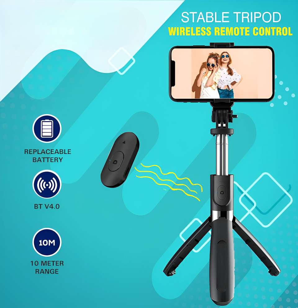 YAROH XT02 Bluetooth Selfie Stick, Tripod Stand With Remote & Angle 360 ...