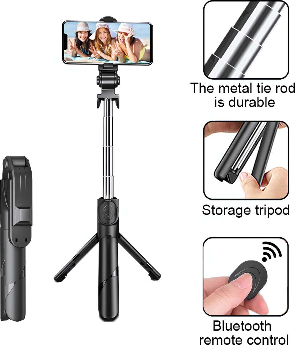 NAFA 3-in-1 Convertible Tripod, 360° Rotating Phone Holder, Bluetooth ...