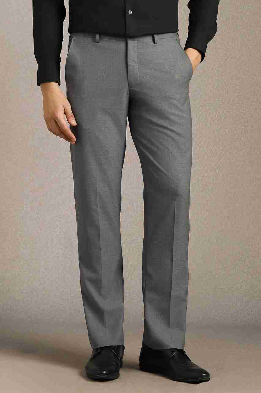 LOUIS PHILIPPE Regular Fit Men Grey Trousers - Buy LOUIS PHILIPPE ...