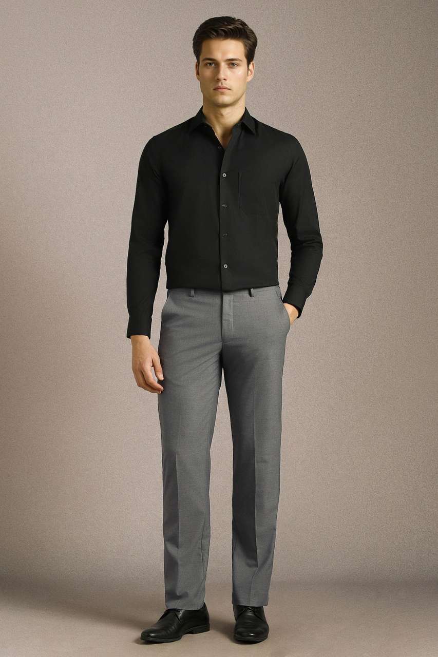 LOUIS PHILIPPE Regular Fit Men Grey Trousers - Buy LOUIS PHILIPPE ...