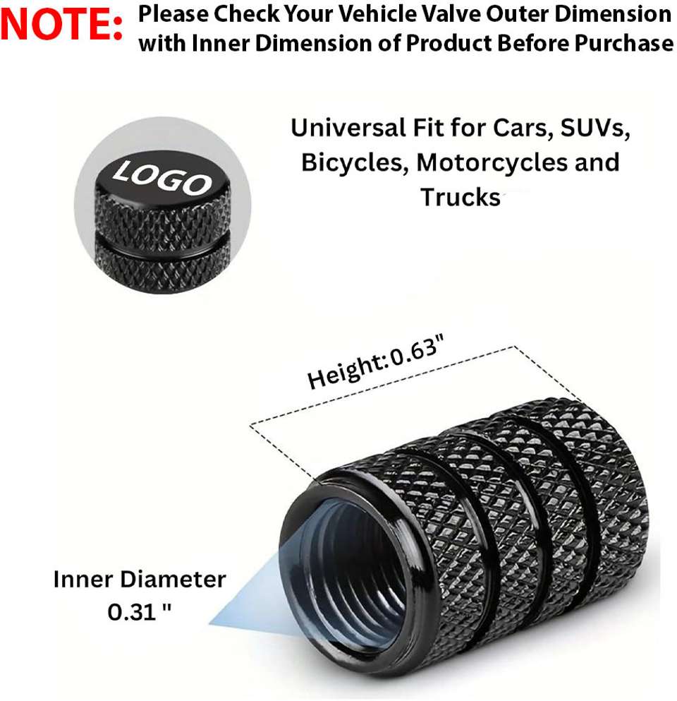 KLAROO Aluminium Tyre Valve Cap for Car, Bike Price in India - Buy ...