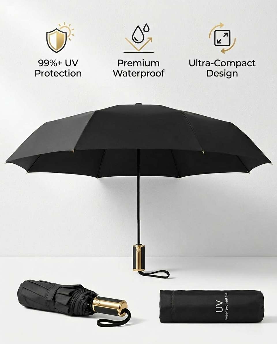tazzy UV Foldable Umbrella | Windproof Auto Chhata for Men & Women ...