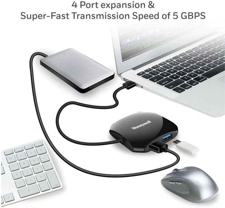 Honeywell Momentum 4 Port HC000010/LAP/NPH/4U/3.0 Laptop Accessory, USB ...