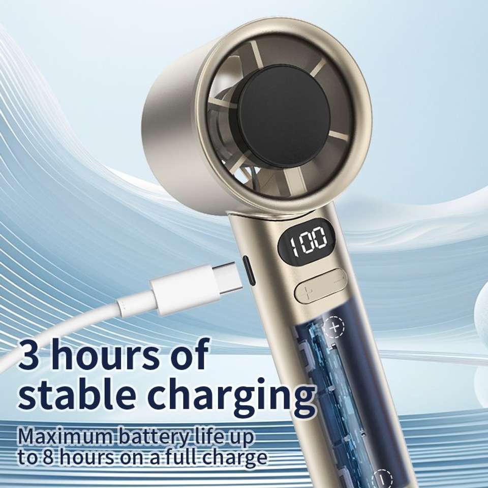 GLARIXA Handheld Rechargeable Fan, Portable Mini Electric Fan 120 Speed ...