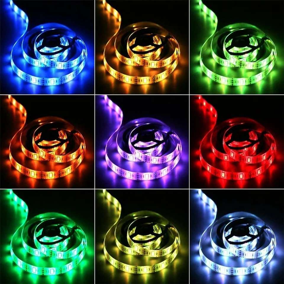 Litverse USB 5V 5050 RGB LED Flexible Strip Light Multi-Color Changing ...