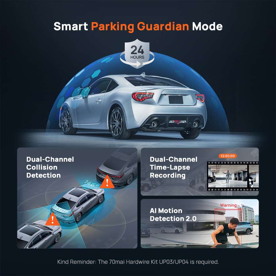 70MAI 4K HDR Omni DashCam, Dual STARVIS 2 IMX 678 & IMX 662, AI Motion ...