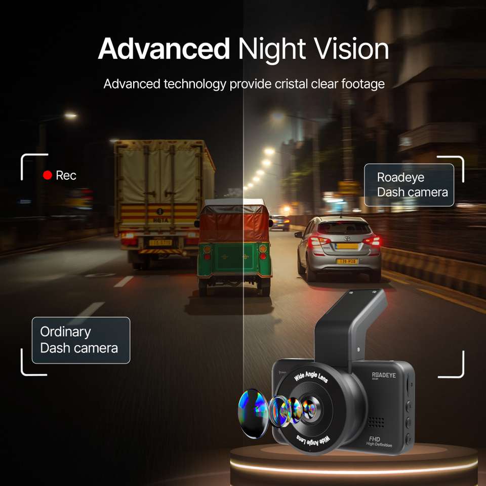CrossBeats RoadEye DC02 2K FHD Dual Dashcam with Night Vision|ADAS|150 ...