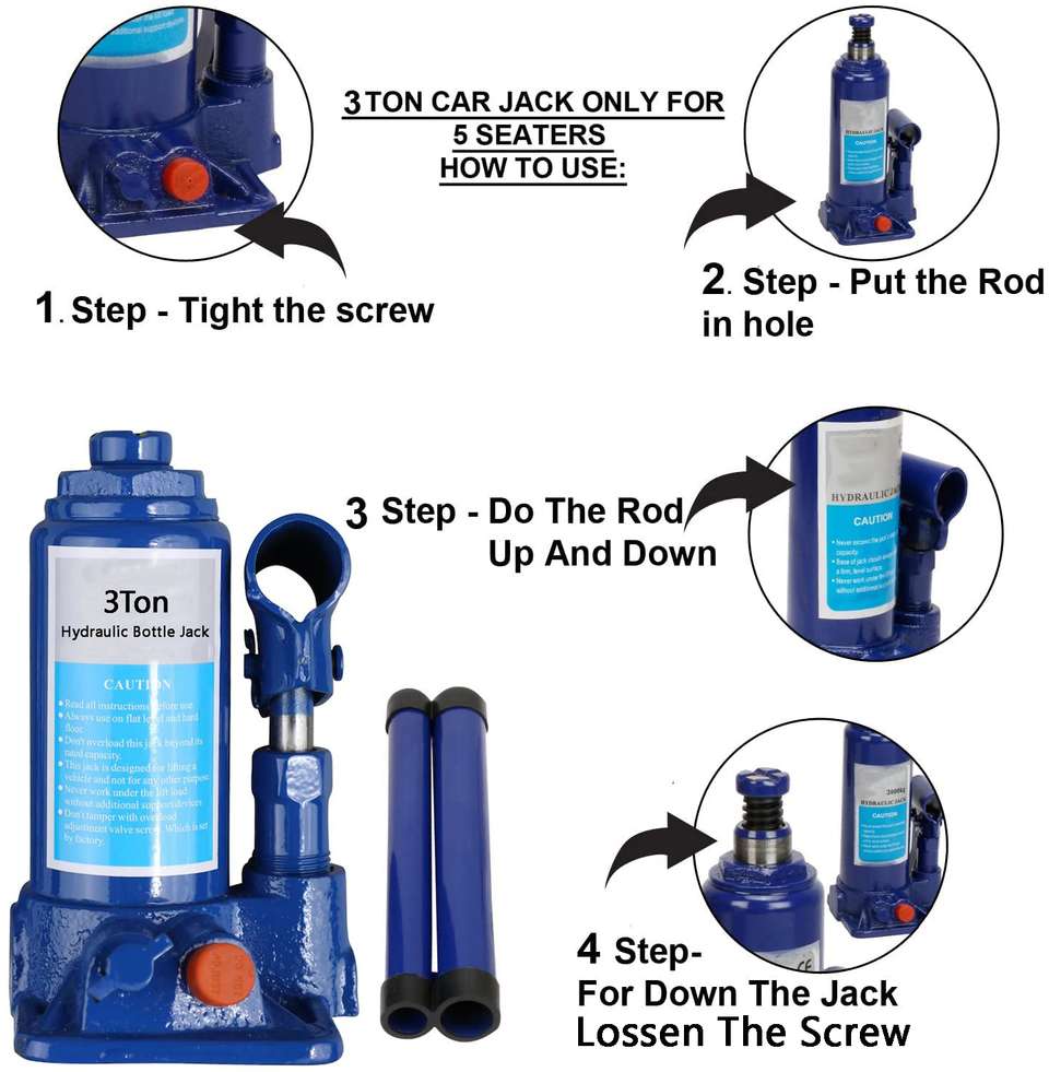 CCMM Vehicle Hydraulic Blue 3Ton Lifting Capcity Bottle Jack For Car ...
