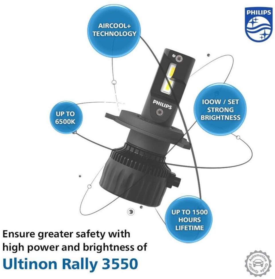 PHILIPS H4/H19 Ultinon Rally 11342U3550X2 Headlight Car LED (12 V, 50 W ...