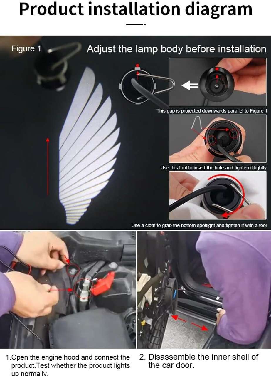 PROEDITION Car Angle wings light Angel Wings warning front_JK343 Car ...