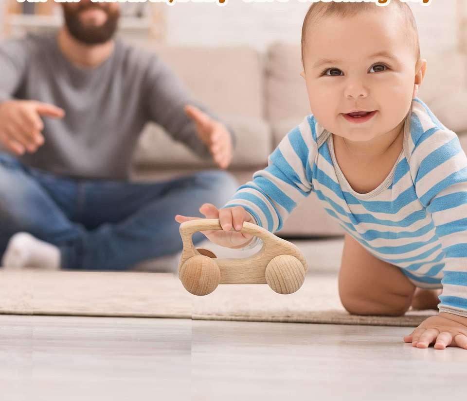 SHALAFI Wooden Toys for Babies,Baby Grasping Toys Push Toys Wooden Toys ...