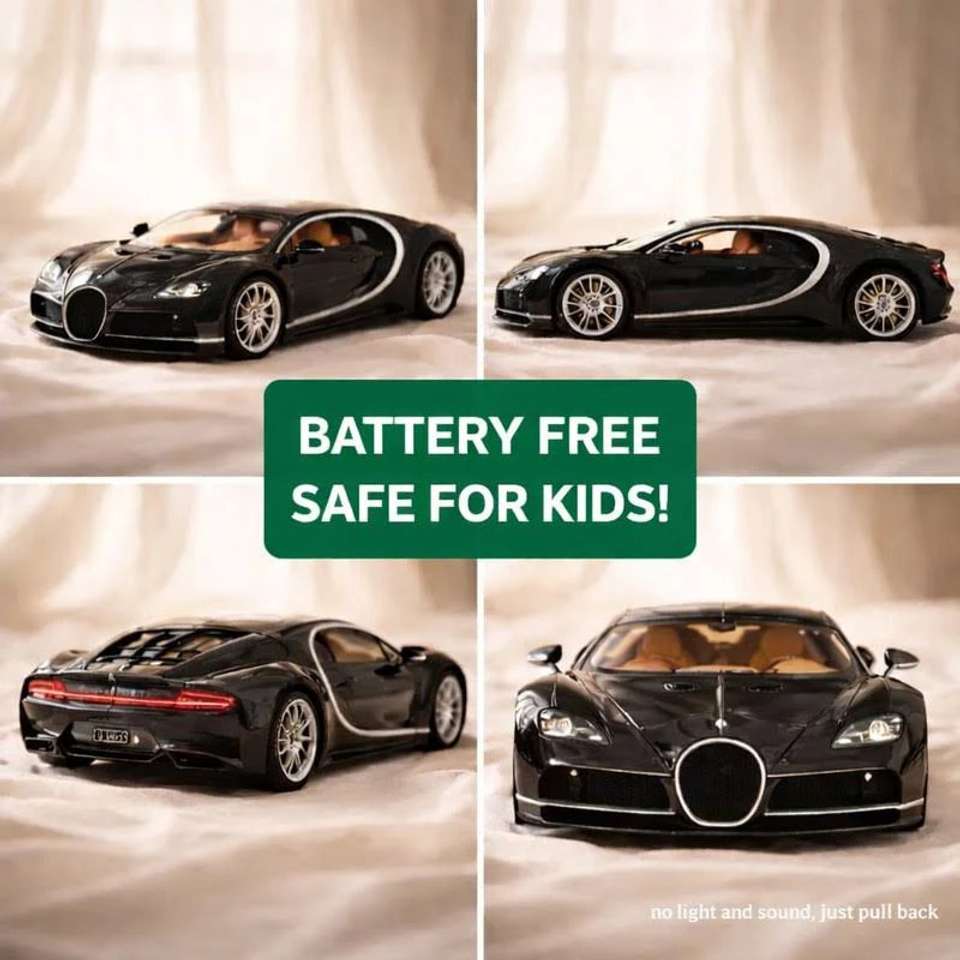 GKNEX Diecast Sports Car Bugatti Chiron Toy 1:36 Pull Back Model For ...