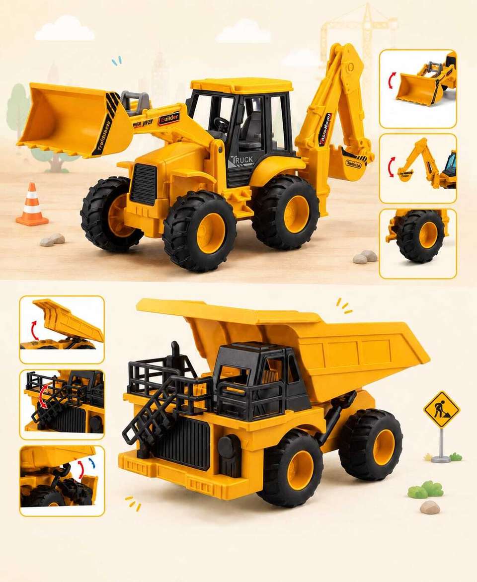 PANDA NEST JCB Bulldozer Truck Tractor Combo| Educational Construction ...