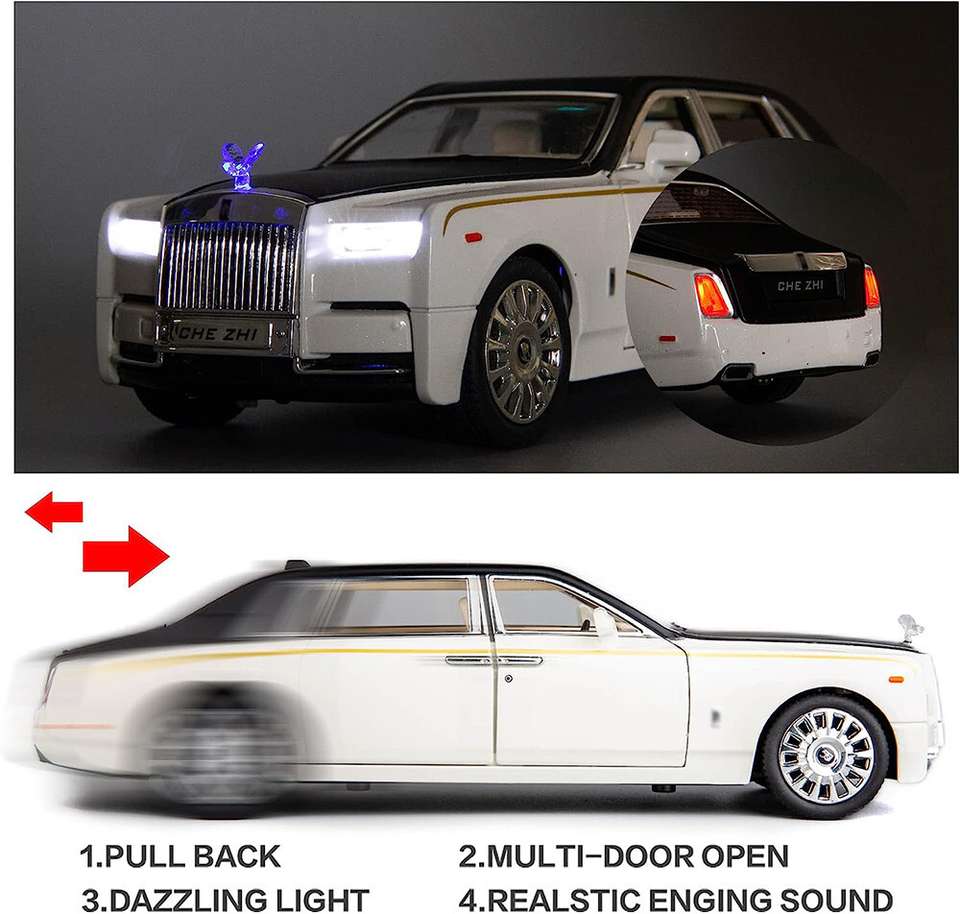 DEZICON 1:24 Scale Die-cast Metal Car Die-cast Model Phantom white DZE ...