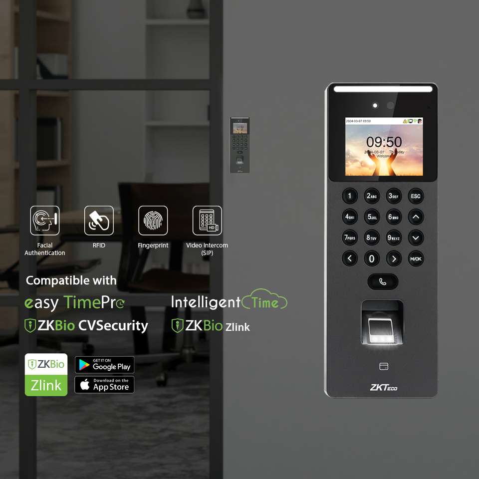 ZKTeco F09 video Intercom System with VT07-B01 7 inch screen Video Door ...