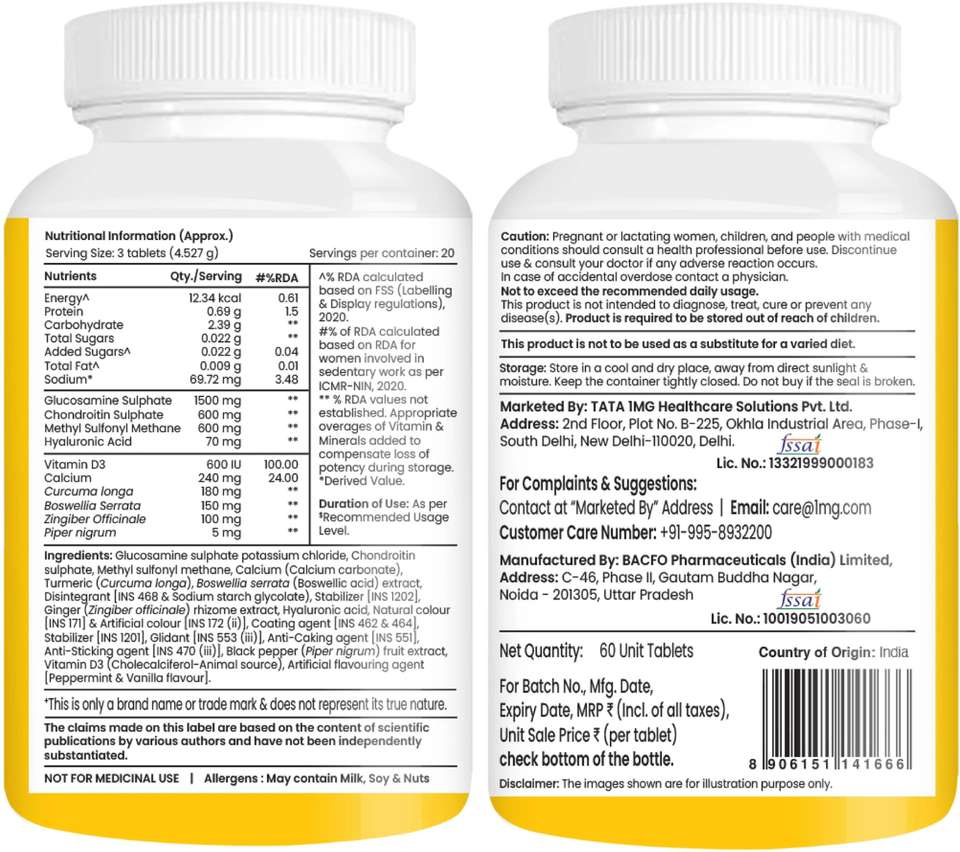 TATA 1mg Joint Support Advanced Tablet with Glucosamine, MSM ...