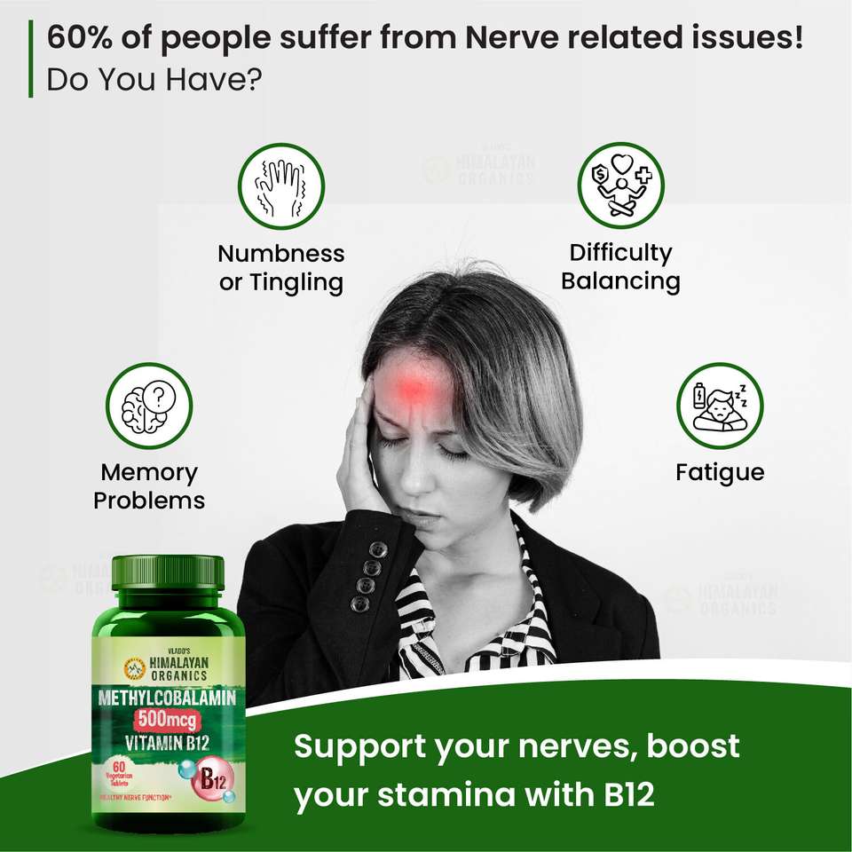 Vlado's Himalayan Organics Vitamin B12 Supplements 500 mcg ...