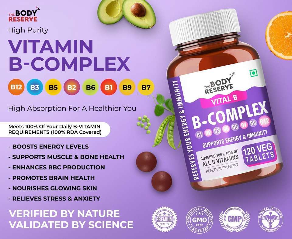 THE BODY RESERVE Vitamin B Complex Veg Tablets 100% RDA Of Vitamin B1 ...