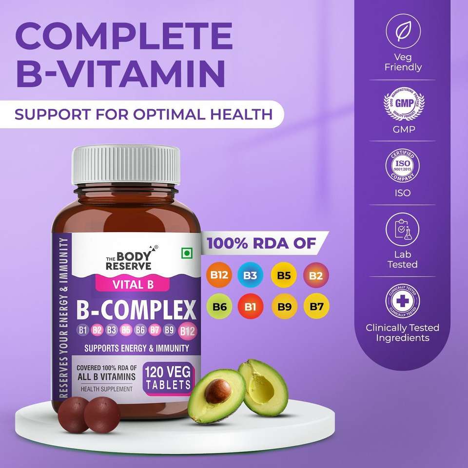 THE BODY RESERVE Vitamin B Complex Veg Tablets 100% RDA Of Vitamin B1 ...