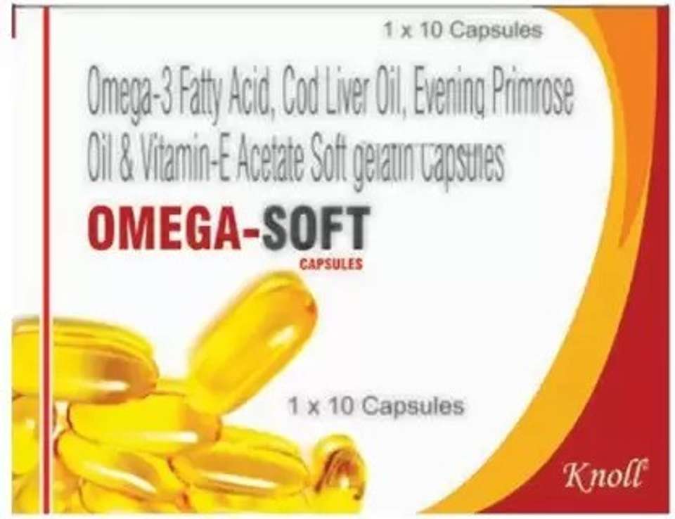 Knoll OMEGA SOFT CONTAINS OMEGA 3 COD LIVER OIL VITAMIN E SOFTGEL ...